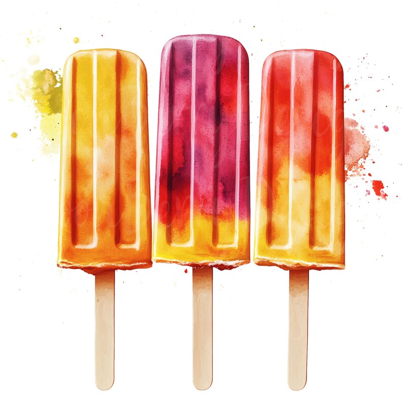 Rainbow Popsicles Clipart, Set of 12 PNG Bundle, 300 DPI Clip Art ...