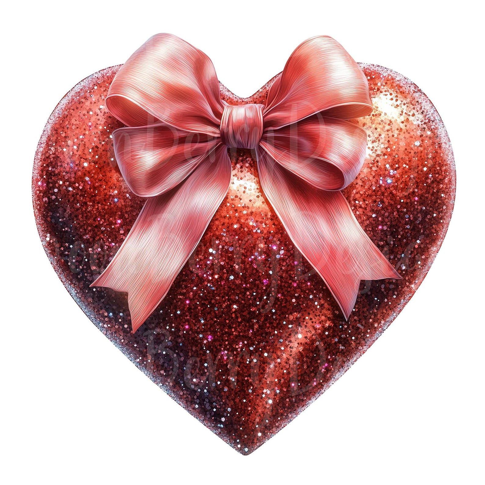 Glitter Hearts Clipart, Set of 10 PNG Bundle, 300 DPI Clip Art, Pink ...