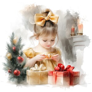 Christmas Morning Clipart, Set of 16 PNG Watercolor Clip Art Bundle ...