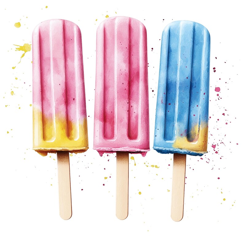 Rainbow Popsicles Clipart, Set of 12 PNG Bundle, 300 DPI Clip Art ...