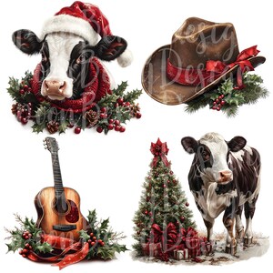 Christmas Cowboy Clipart, Set of 21 PNG Bundle, 300 DPI Clip Art ...