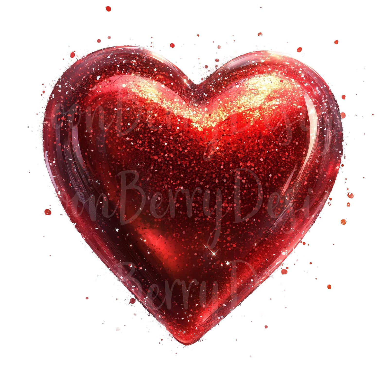 Glitter Hearts Clipart, Set of 10 PNG Bundle, 300 DPI Clip Art, Pink ...