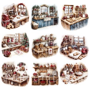 Christmas Kitchen Clipart, Set of 31 PNG Bundle, 300 DPI Clip Art ...