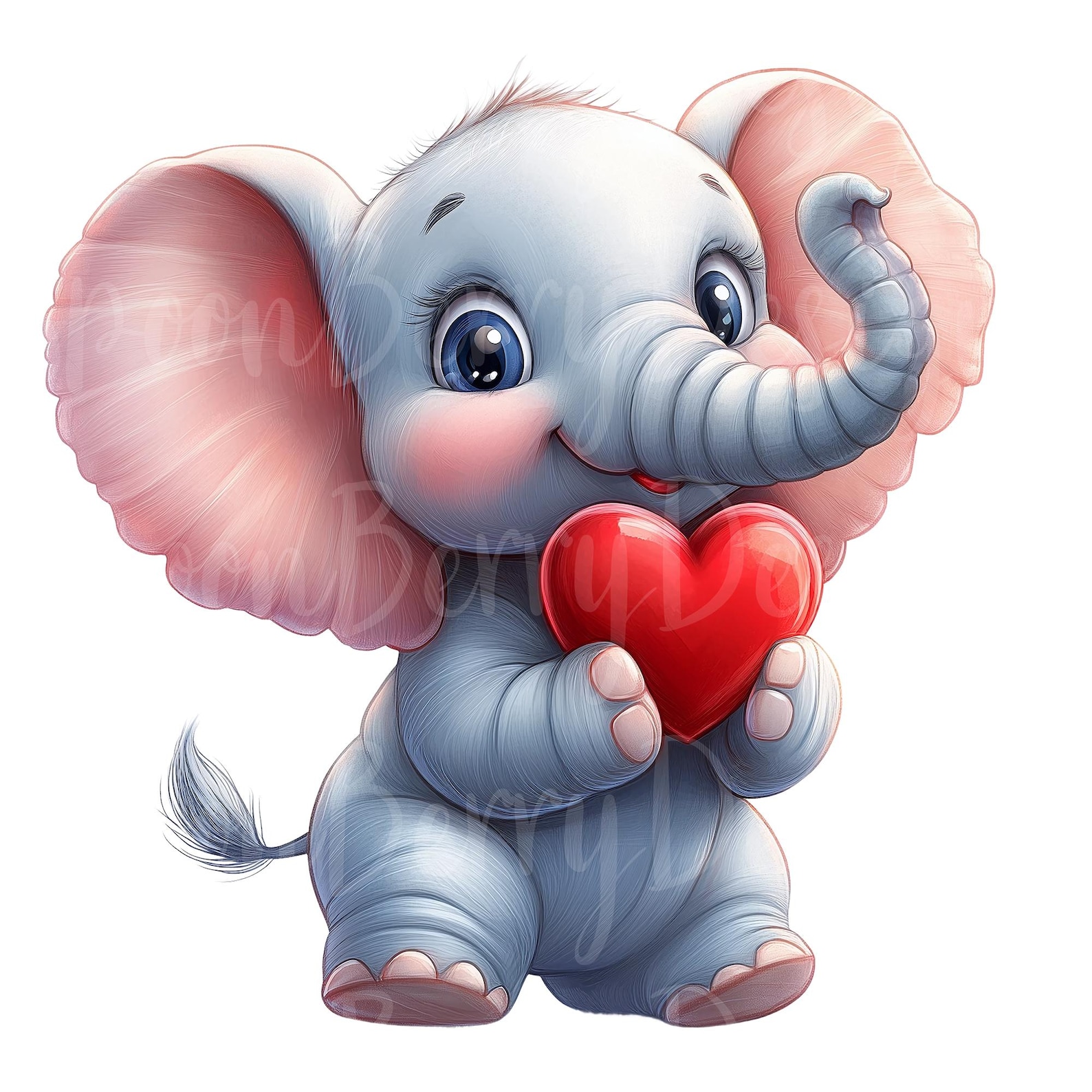 Valentines Elephant Clipart, Set of 12 PNG Bundle, 300 DPI Clip Art ...