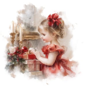 Christmas Morning Clipart, Set of 16 PNG Watercolor Clip Art Bundle ...