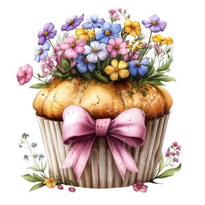 Cupcake Clipart, Set of 17 PNG Bundle, 300 DPI Clip Art, Pastel ...