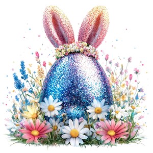 Glitter Easter Eggs Clipart, Set of 15 PNG Bundle, 300 DPI Clip Art ...