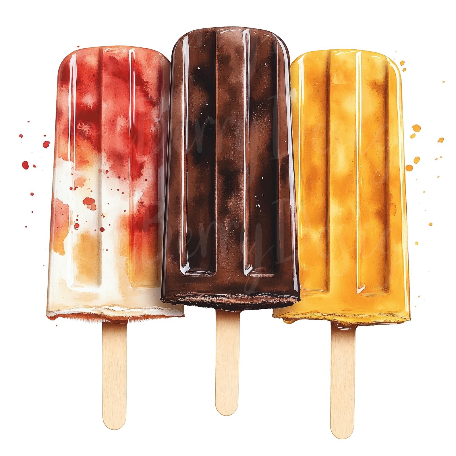 Rainbow Popsicles Clipart, Set of 12 PNG Bundle, 300 DPI Clip Art ...