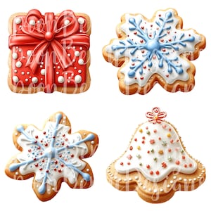 Sugar Cookie Clipart, Set of 22 PNG Bundle, 300 DPI Clip Art, Winter ...