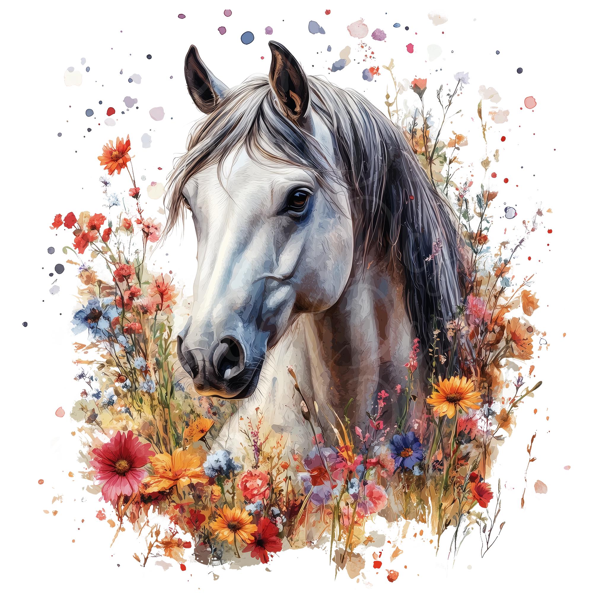 Horse Clip Art, Set of 10 PNG Bundle, Horse Watercolor Clipart, Horse ...
