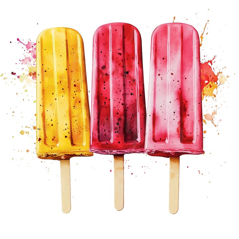 Rainbow Popsicles Clipart, Set of 12 PNG Bundle, 300 DPI Clip Art ...
