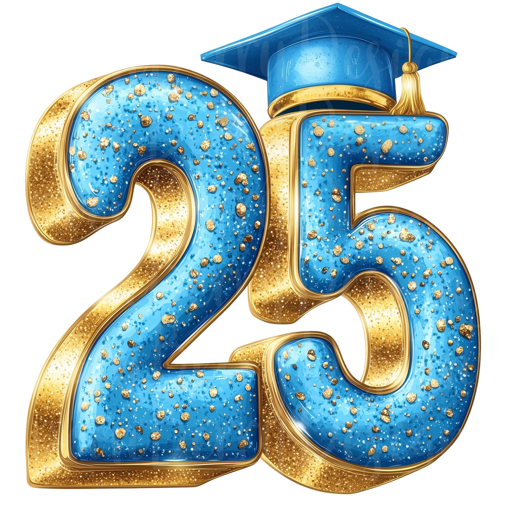 Graduation Class of 25 Clipart, Set of 13 PNG Bundle, 300 DPI ...