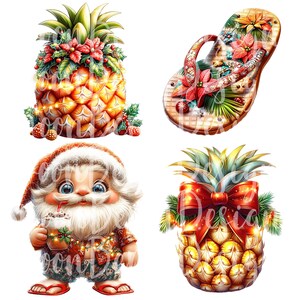 Tropical Christmas Clipart, Set of 21 PNG Bundle 300 DPI Clip Art ...