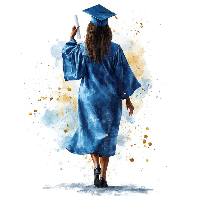 Graduation Clipart, Set of 10 PNG Bundle, 300 DPI Watercolor Clip Art ...