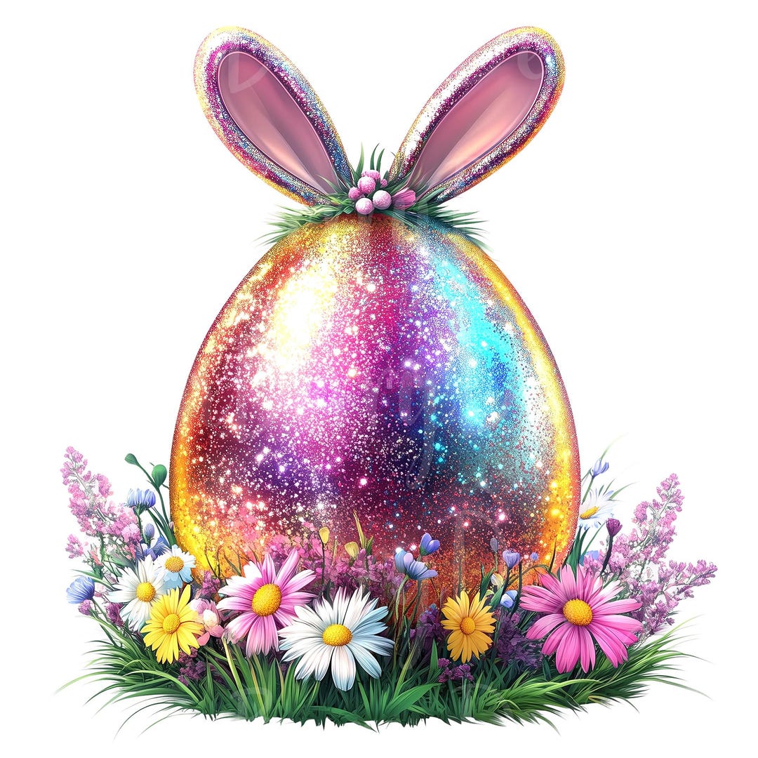 Glitter Easter Eggs Clipart, Set of 15 PNG Bundle, 300 DPI Clip Art ...