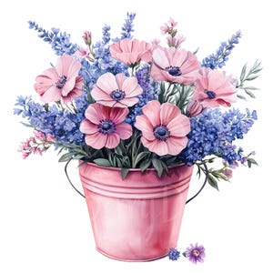 Wildflowers Clipart, Set of 23 PNG Bundle, 300 DPI Clip Art, Flower ...