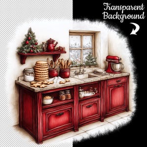 Christmas Kitchen Clipart, Set of 31 PNG Bundle, 300 DPI Clip Art ...