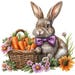 Easter Bunny Basket Clipart, Set of 25 PNG Bundle, 300 DPI Clip Art ...