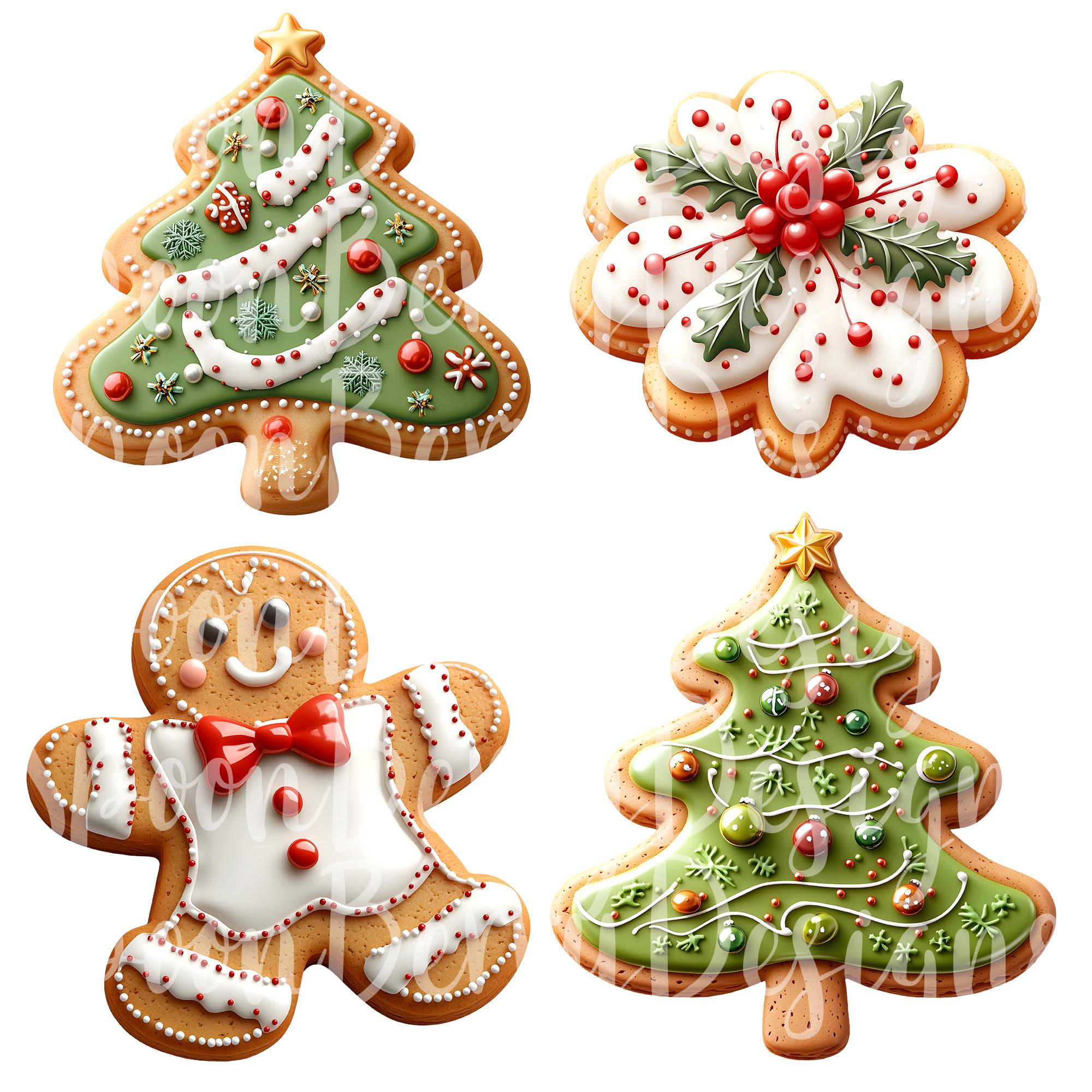 Sugar Cookie Clipart, Set of 22 PNG Bundle, 300 DPI Clip Art, Winter ...