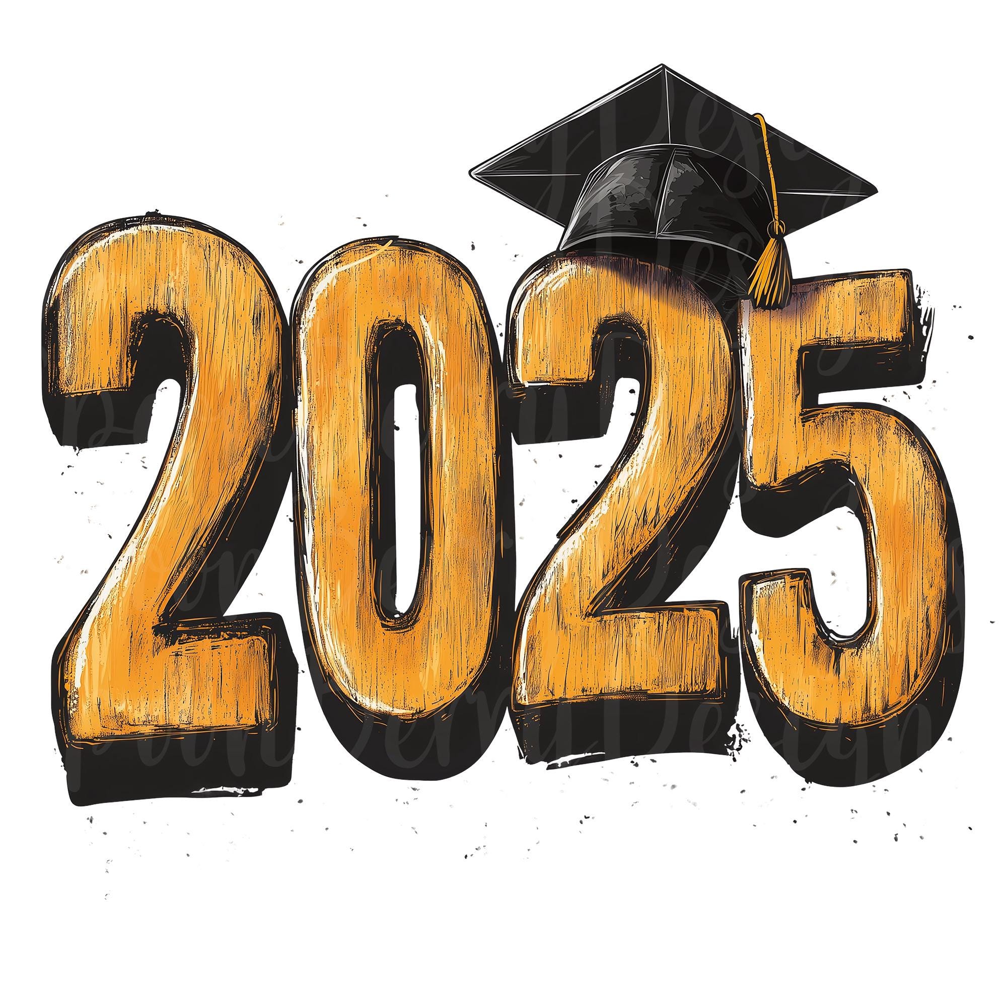 Graduation 2025 Clipart, Set of 15 PNG Bundle, 300 DPI Watercolor Clip ...