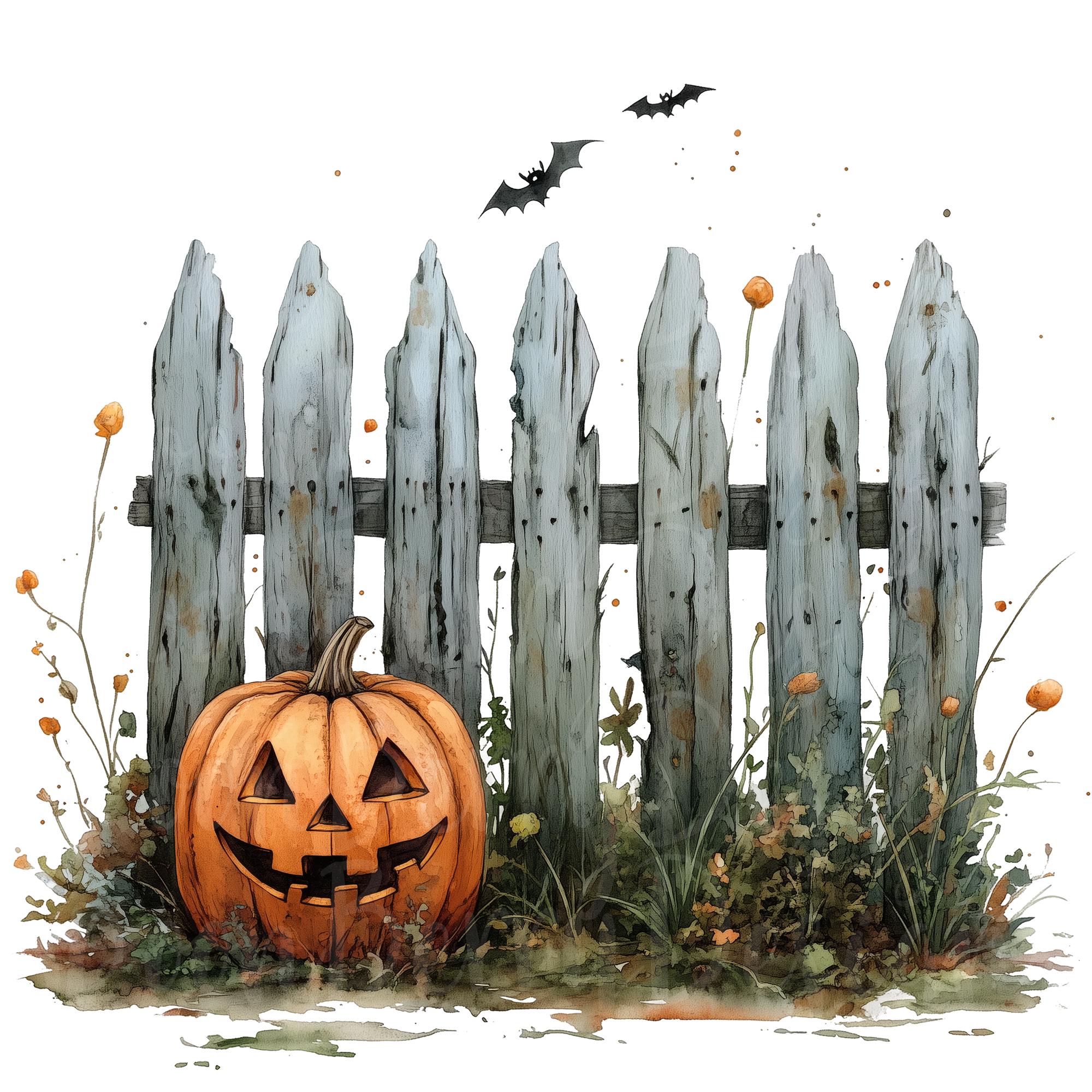 Halloween Clip Art, Set of 10 PNG Watercolor Bundle, Fall Harvest ...
