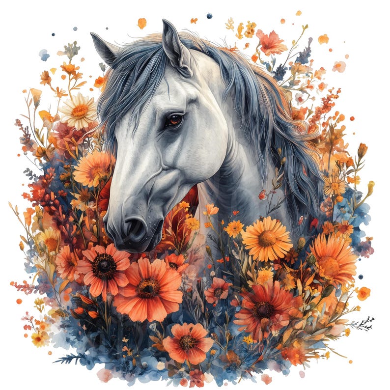Horse Clip Art, Set of 10 PNG Bundle, Horse Watercolor Clipart, Horse ...