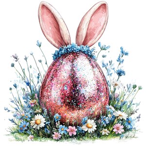 Glitter Easter Eggs Clipart, Set of 15 PNG Bundle, 300 DPI Clip Art ...