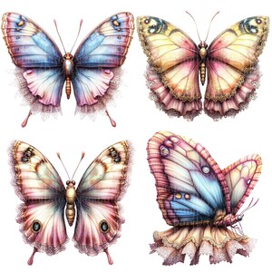 Butterfly Clipart, Set of 10 PNG Bundle, 300 DPI Clip Art, Lace Wing ...