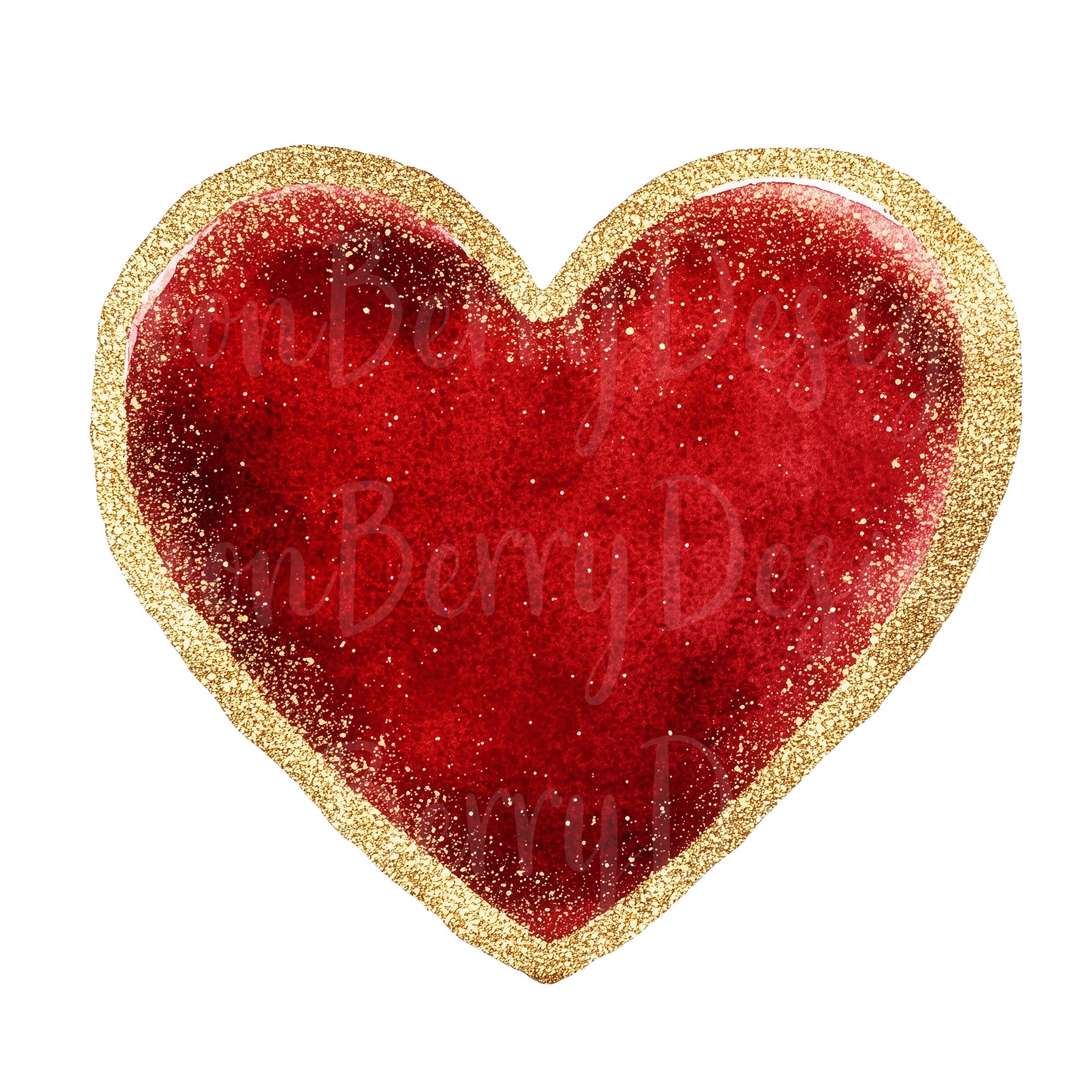 Watercolor Heart Clipart, Set of 10 PNG Bundle, 300 DPI Clip Art ...