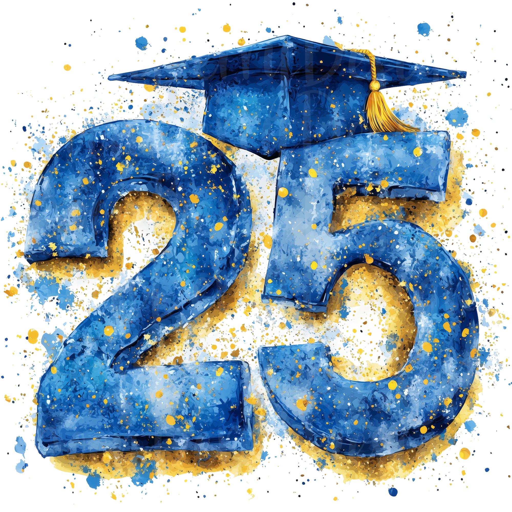 Graduation Class of 25 Clipart, Set of 13 PNG Bundle, 300 DPI ...
