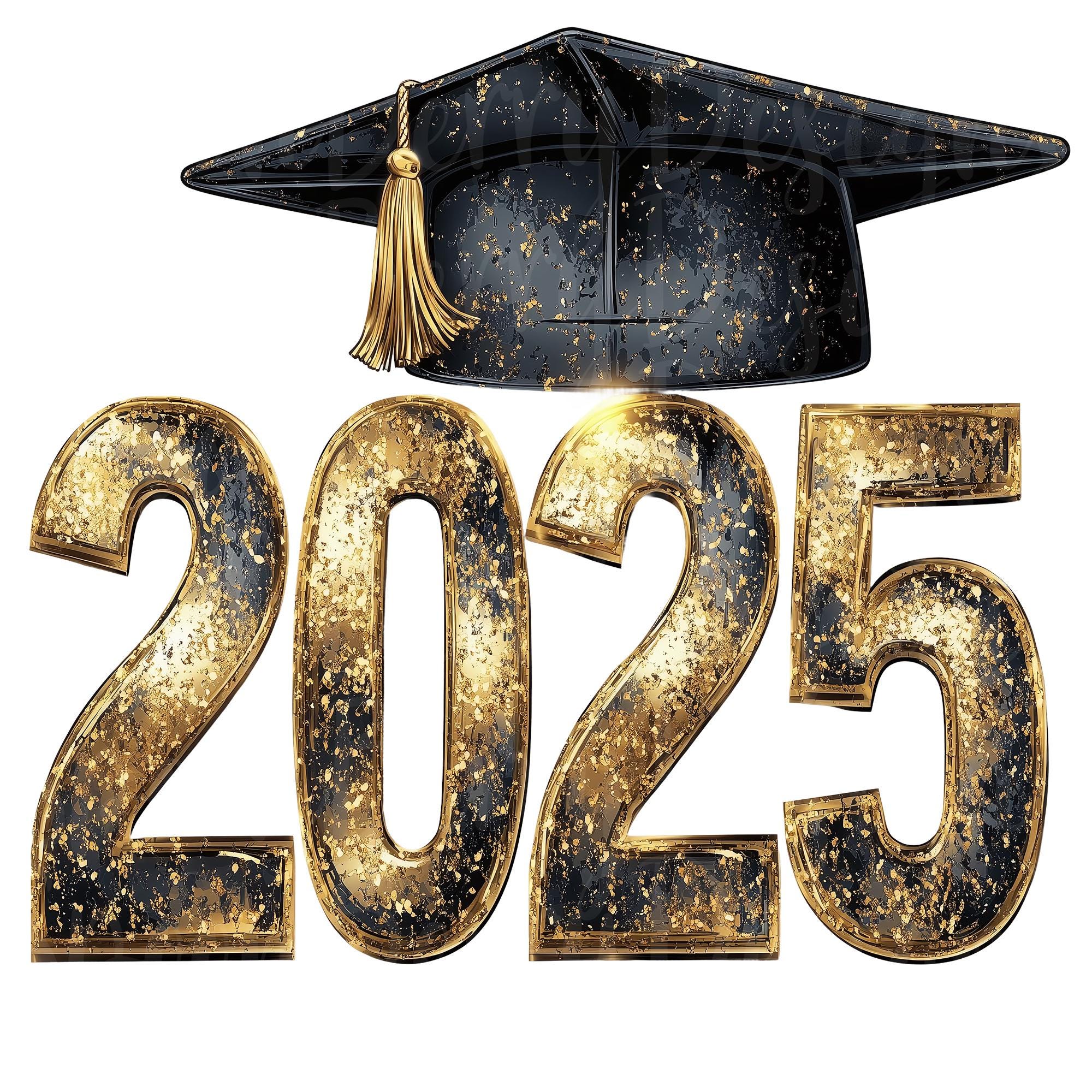 Graduation 2025 Clipart, Set of 15 PNG Bundle, 300 DPI Watercolor Clip ...