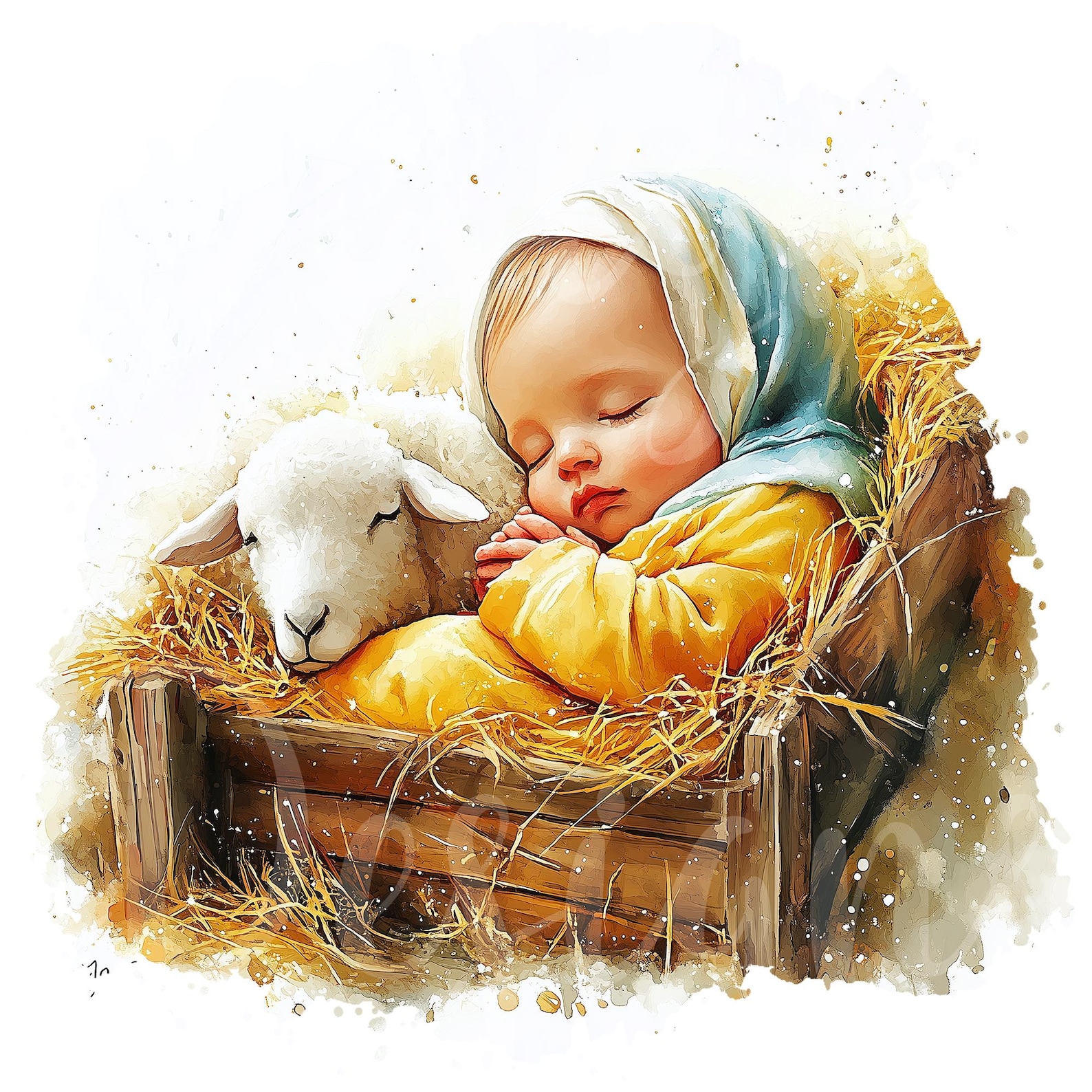 Baby Jesus Manger Clipart, Set of 12 PNG Bundle 300 DPI Clip Art ...