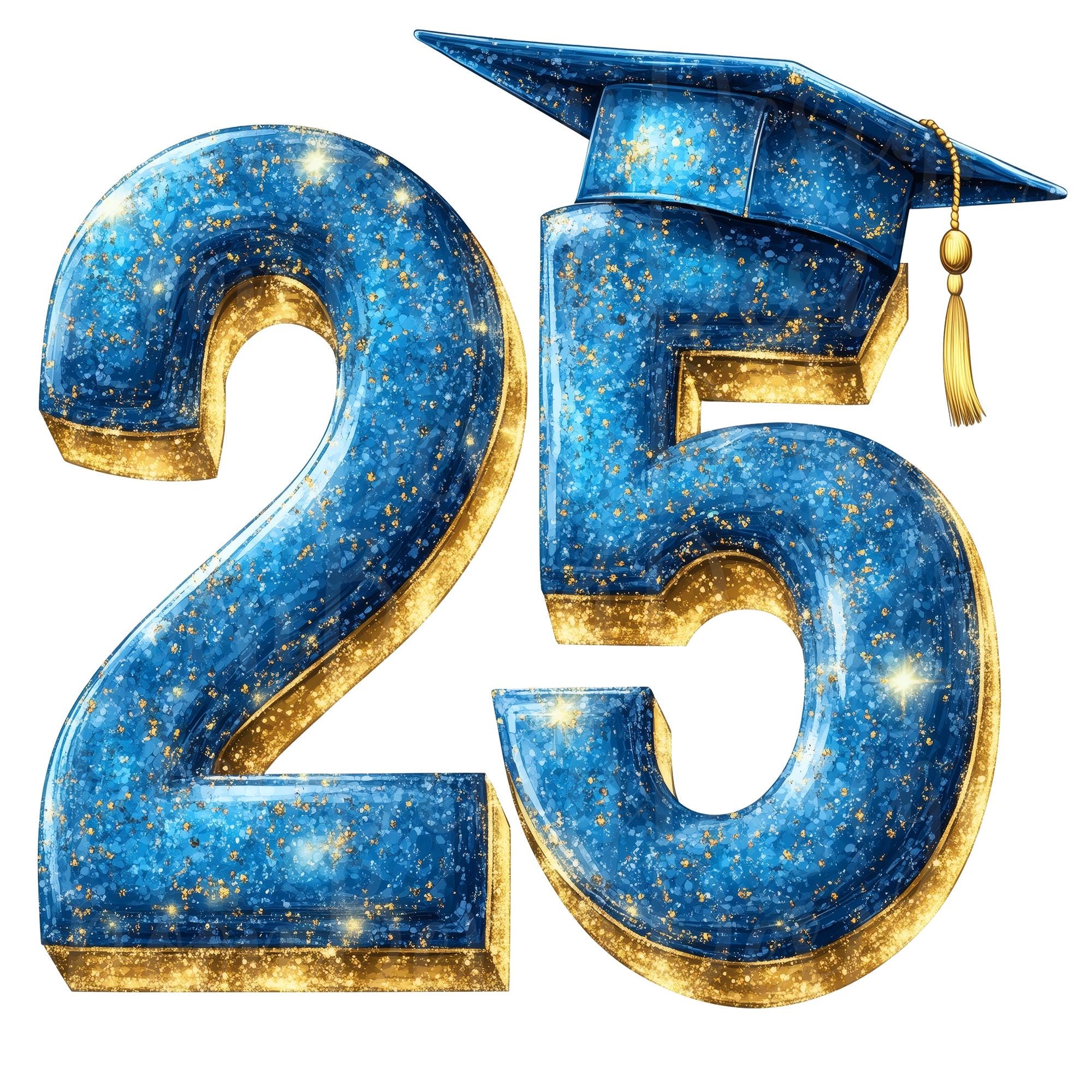Graduation Class of 25 Clipart, Set of 13 PNG Bundle, 300 DPI ...