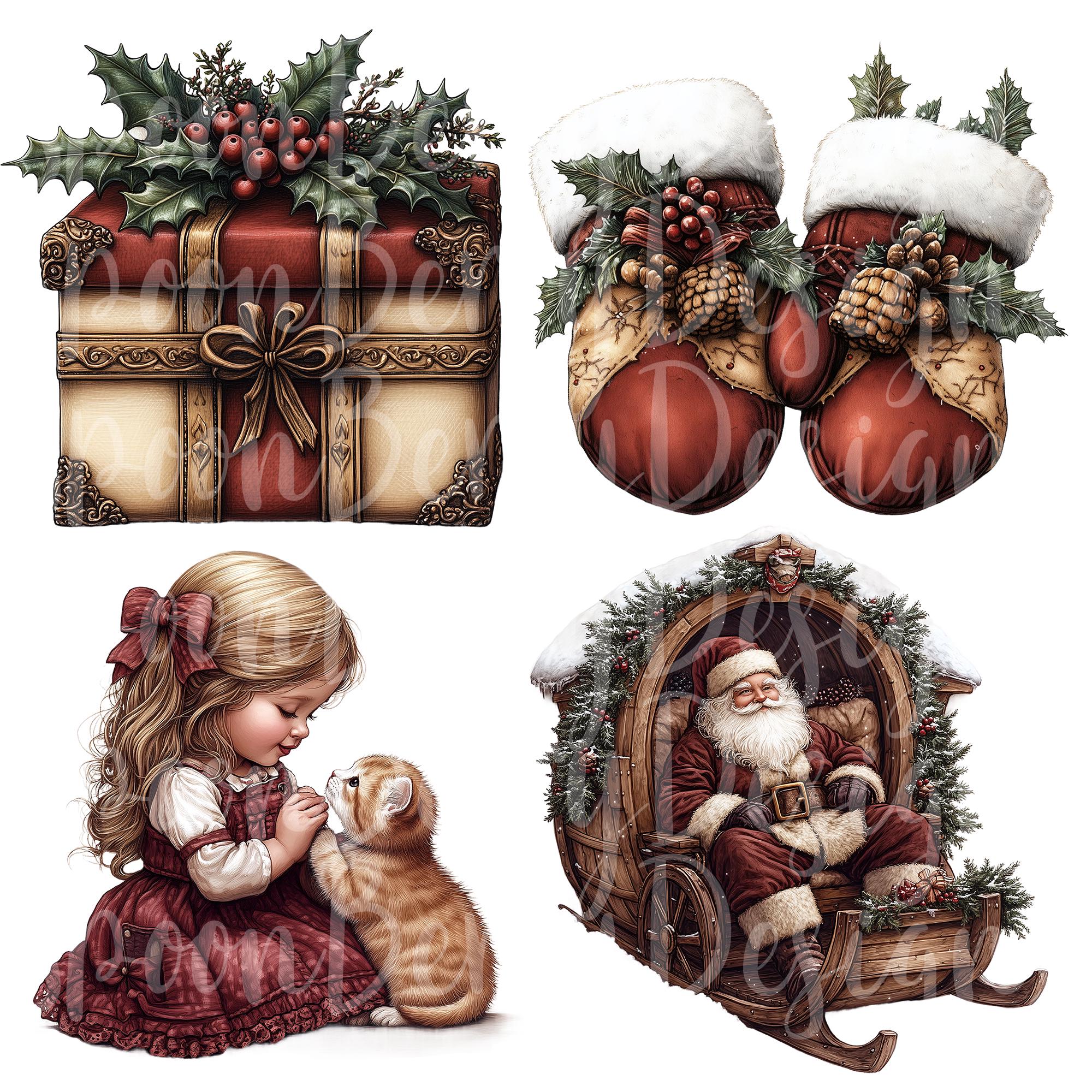 Cozy Christmas Clipart, Set of 20 PNG Bundle, 300 DPI Clip Art, Winter ...
