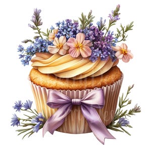 Cupcake Clipart, Set of 17 PNG Bundle, 300 DPI Clip Art, Pastel ...