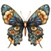 Butterfly Clipart, Set of 10 PNG Bundle, 300 DPI Clip Art, Floral Wing ...