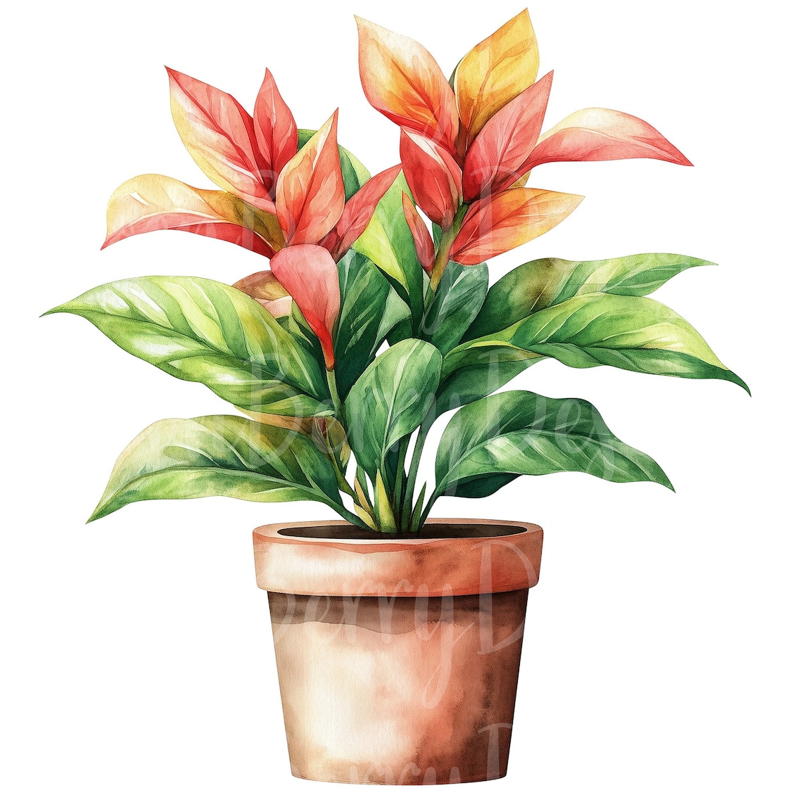 House Plant Clipart, Set of 19 PNG Bundle, 300 DPI Clip Art, Green ...