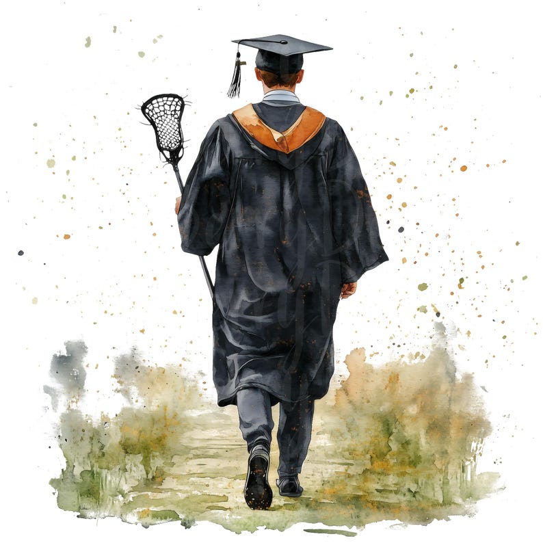 Graduation Clipart, Set of 16 PNG Bundle, 300 DPI Watercolor Clip Art ...