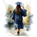 Graduation Clipart, Set of 10 PNG Bundle, 300 DPI Watercolor Clip Art ...