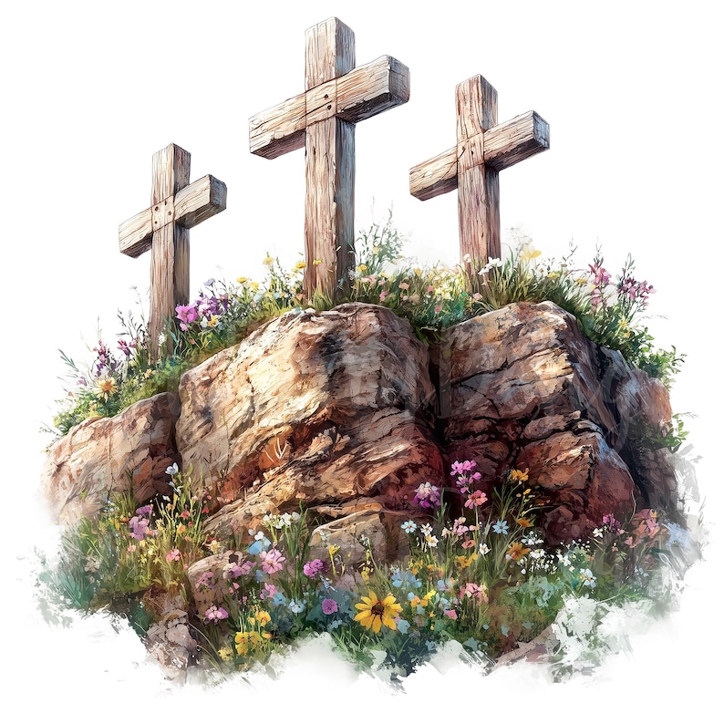 Three Wooden Cross Clipart, Set of 10 PNG Bundle 300 DPI Clip Art ...