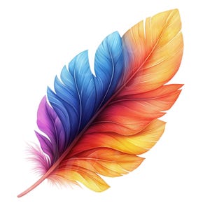 Feather Clipart, Set of 12 PNG Bundle, 300 DPI Clip Art, Colorful ...