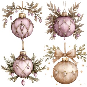 Christmas Ornament Clipart, Set of 26 PNG Bundle, 300 DPI Clip Art ...