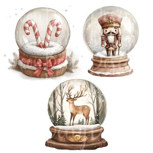 Snow Globe Clipart, Set of 15 PNG Bundle, 300 DPI Clip Art, Winter ...