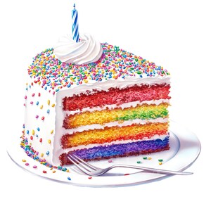 Rainbow Cake Clipart, Set of 16 PNG Bundle, 300 DPI Clip Art, Colorful ...