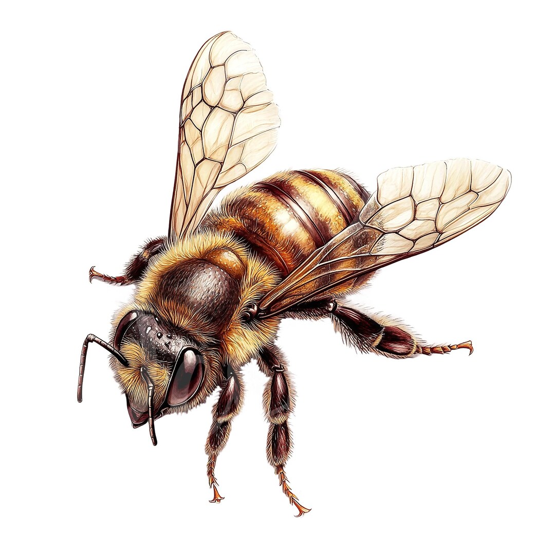Bee Clip Art, Set of 10 PNG Bundle, 300 DPI Clipart, Bumblebee Honey ...