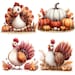 Thanksgiving Clipart, Set of 40 PNG Bundle, 300 DPI Clip Art ...