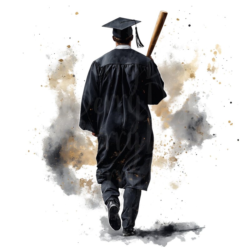 Graduation Clipart, Set of 16 PNG Bundle, 300 DPI Watercolor Clip Art ...