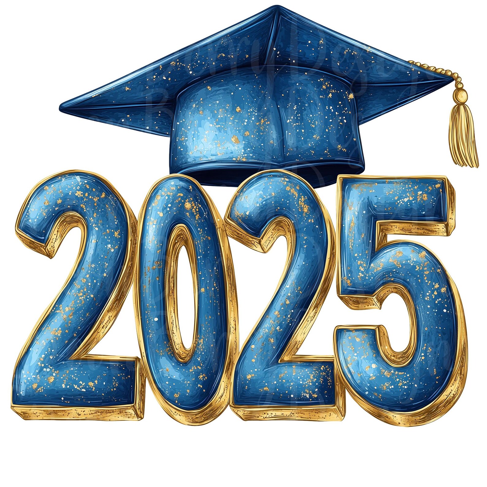 Graduation 2025 Clipart, Set of 12 PNG Bundle, 300 DPI Watercolor Clip ...