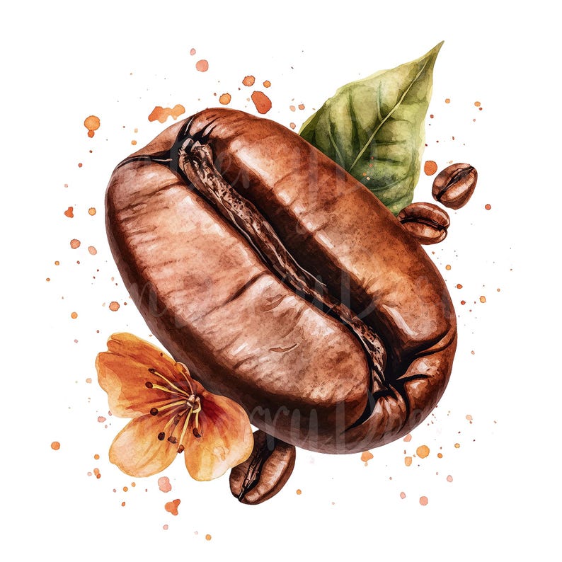 Coffee Bean Flowers Clipart, Set of 11 PNG Bundle, 300 DPI Clip Art ...