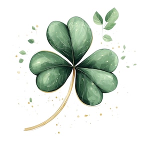 Shamrock Clipart, Set of 11 PNG Bundle, 300 DPI Clip Art, Green Four ...